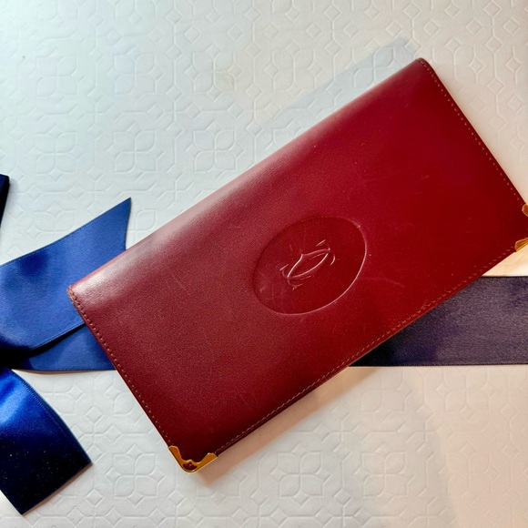 Cartier | Bags | Cartier Long Bifold Wallet In Bordeaux Burgundy ...